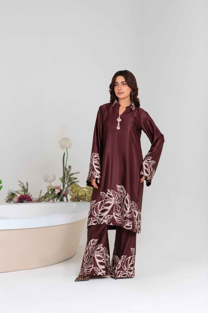SATIN SILK PRINTED 3 PIECE SUIT - STITICHED & UNSTITCHED | Brista ...
